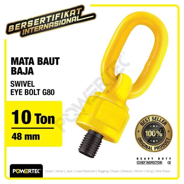 Swivel Eye Bolt / Mata Baut M48 - 10 Ton POWERTEC | Lazada Indonesia