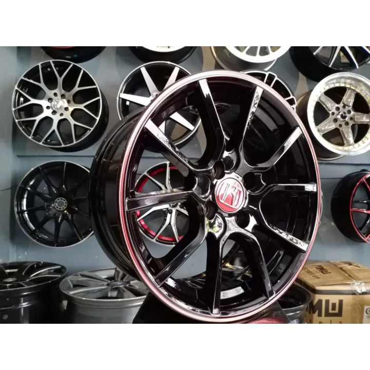 Velg Mobil Honda Type R Ring 15X7.0 Pcd 4X100 GLOSS BLACK RED CIRCLE ...