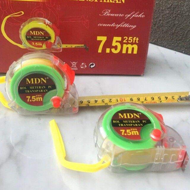 Meteran Rol MDN Transparan 7,5 M - Meteran Gulung 7,5 M - Meter Roll ...