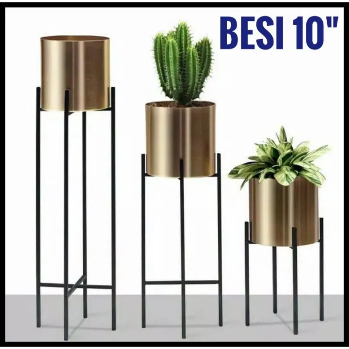 Rak Bunga Besi Tanaman hias minimalis bertingkat 3 Dudukan Standing Pot ...
