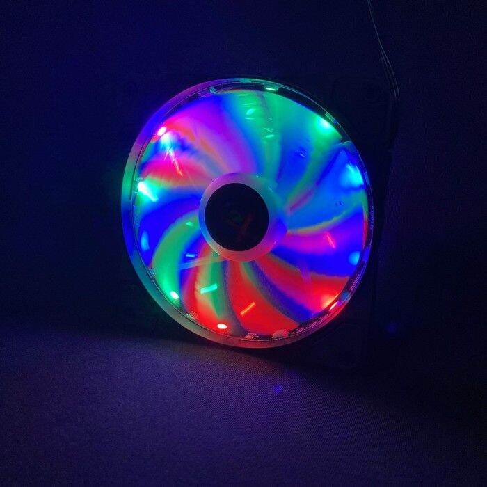 XBT Fan Casing 12CM Cross Auto RGB LED RING - Fan Case 12 cm Rotating ...