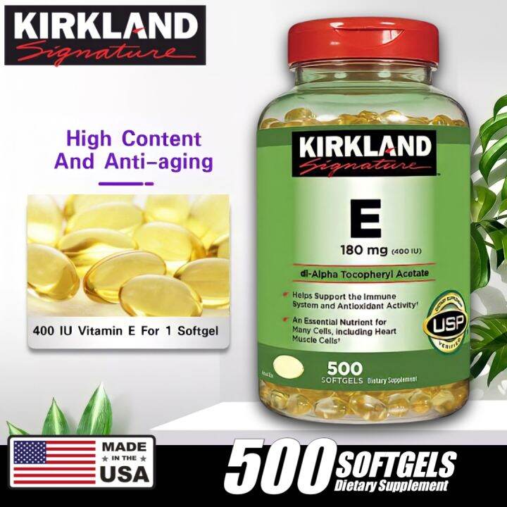 [ 🔥 BUY NOW 🔥 ] ️Kirkland Signature Vitamin E (400i.u) 180mg 500 Softgel kirkland vitamin e Skin ...