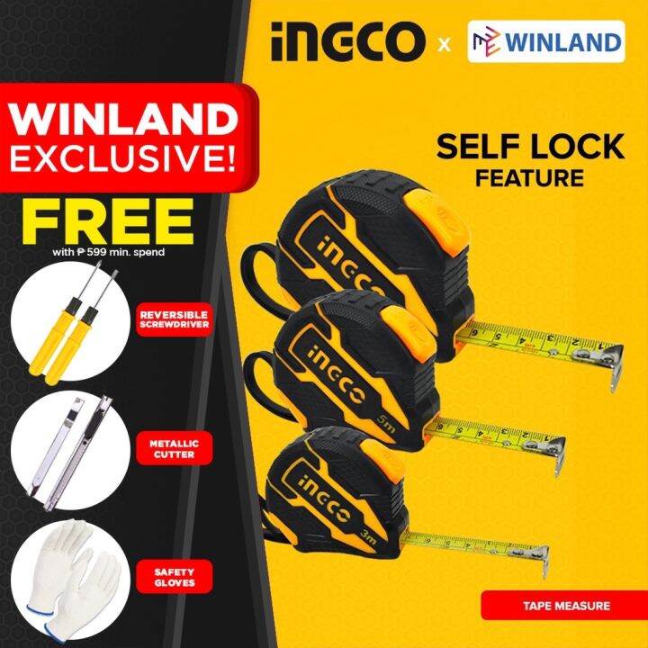 [cod] INGCO by Winland NEW Industrial Steel SELF LOCK Measuring Tape ...