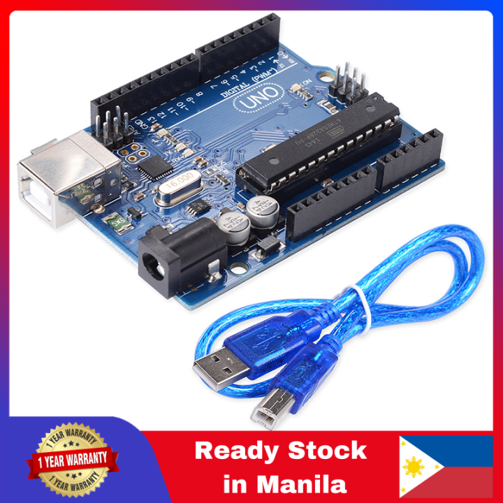 【COD】GEGEB Original Arduino UNO R3 with USB Cable Compatible Motherboard CH340G and DIP Micro ...