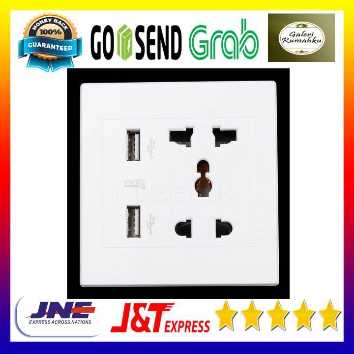 [ COD ] Colokan Dinding USB Stop Kontak Universal UK EU US Wallplug ...