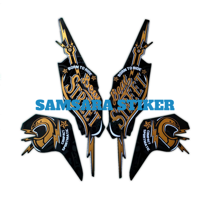 Stiker Body Motor Honda Beat Street 2019 Hitam Doff Full Set | Lazada ...