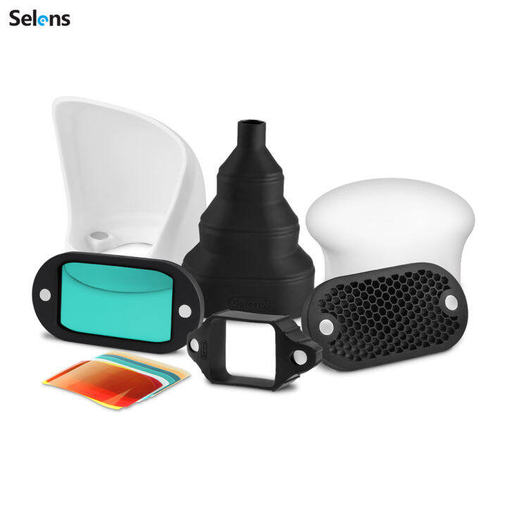 Selens Universal Flash Modifier Light Control Kit Honeycomb Grid Sphere ...