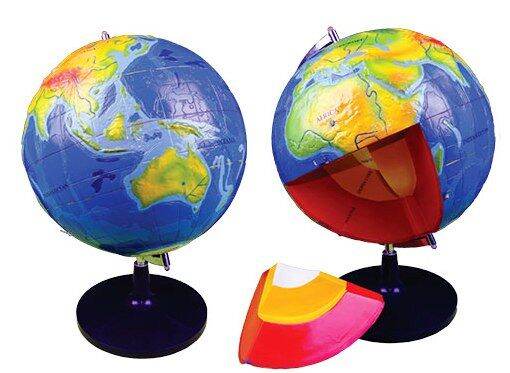 3D Relief Globe/ Model Bumi 3D Earth Internal Structure 32cm Geography ...