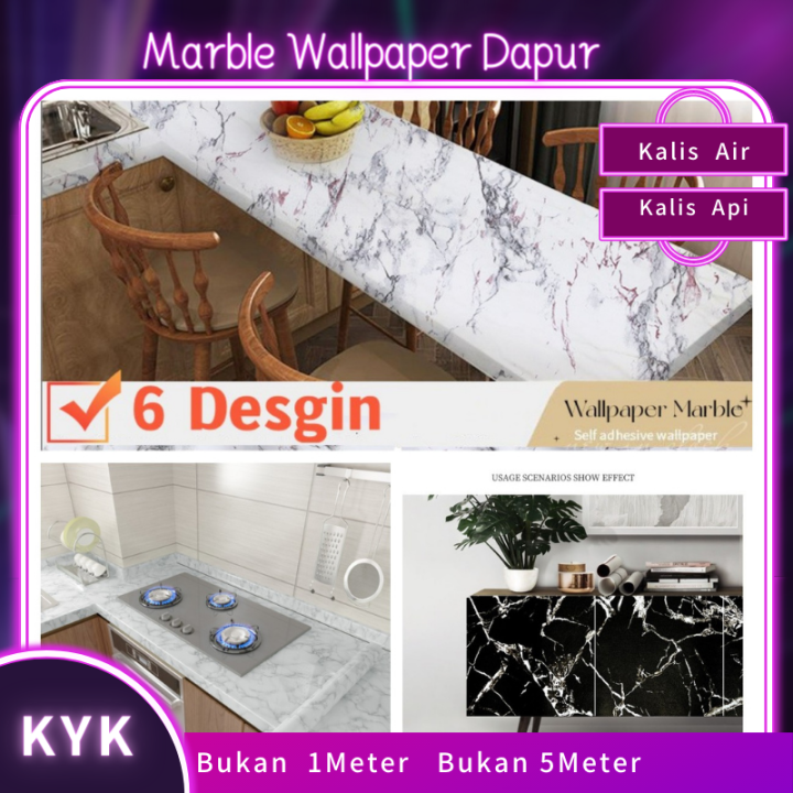 10Meter PVC Wallpaper Sticker Kertas dinding Waterproof Wallsticker 3D ...