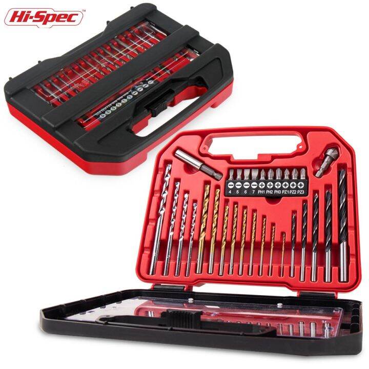 Hi Spec 1.5 8mm HSS Twist Drill Bit Set Titanium Coated Masonary Metal Wood Drilling Power Tool ...