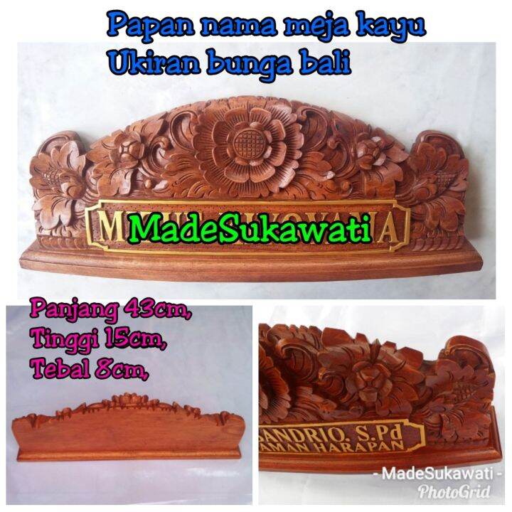 papan nama name plate meja bunga matahari ukiran bali | Lazada Indonesia