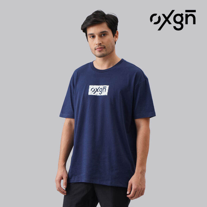 OXGN Logo Regular Fit Graphic T-Shirt for Men (Navy Blue) | Lazada PH