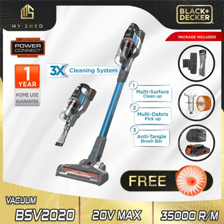 BLACK + DECKER BSV2020GW POWERSERIES 20V Extreme Cordless Stick Vacuum ...