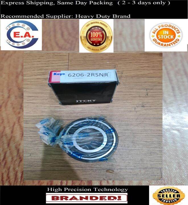 6206 2RSNR Original Japan Koyo Bearing with Lock 30x62x12 6206NR 6206 ...