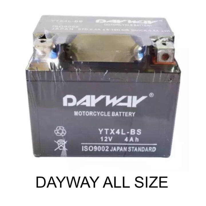 DAYWAY MOTORCYCLE BATTERY ALL SIZE 2.5L 3L 4L 5L 6.5L 7L 7A MOON RISING☛ | Lazada PH