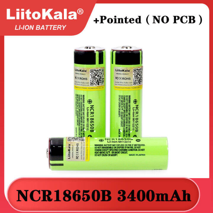 LiitoKala Original Rechargeable Battery 18650 3400mAh 3.7V 10A Discharge Li-Ion BMS Lithium ...