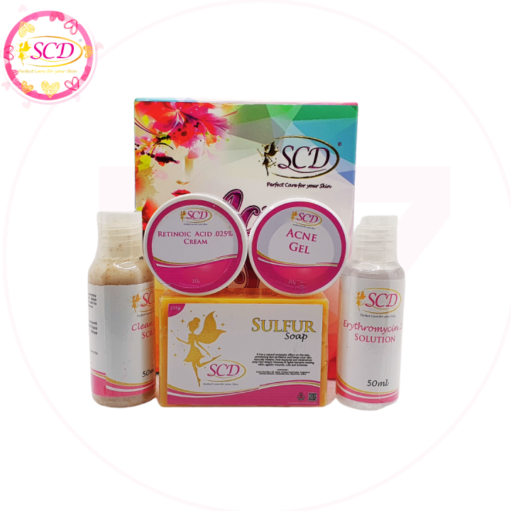 Anti Acne Complete Skincare set by SCD 5 in 1 with acne gel sulfur soap ...
