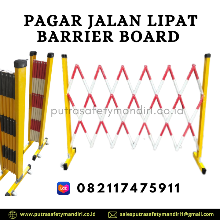 PAGAR PEMBATAS JALAN LIPAT BARRIER BOARD EXPANDABLE PLASTIK SAFETY ...