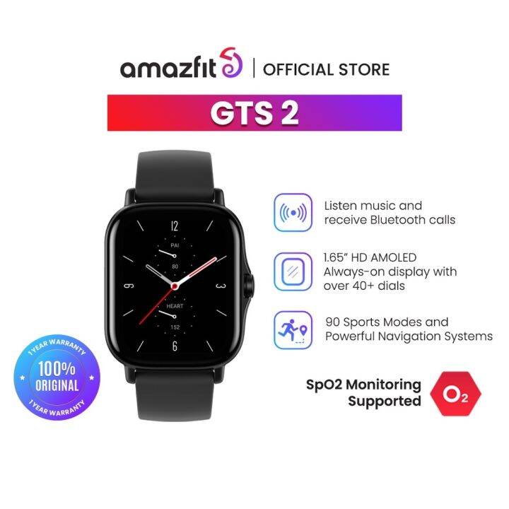 Amazfit GTS 2 3D Curved Bezel-less Design Music Storage and Playback ...