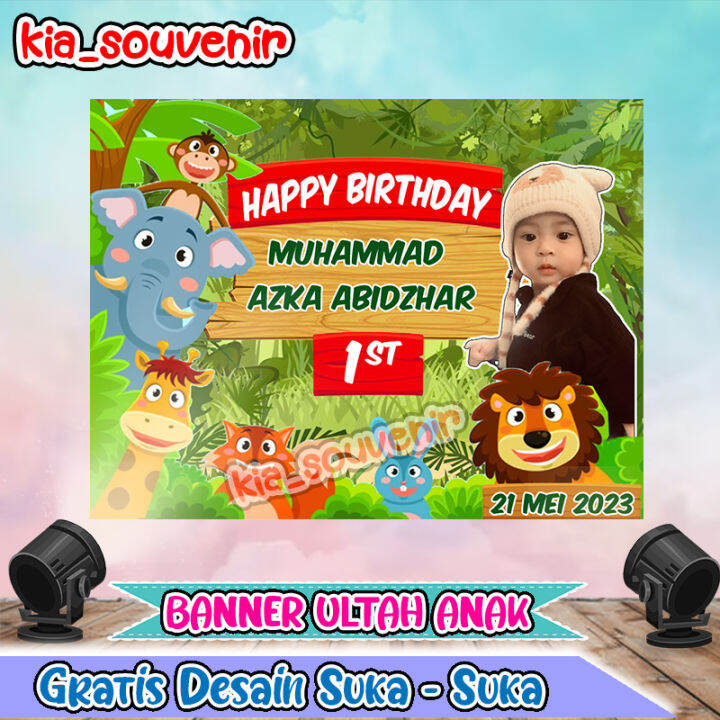 BANNER ULTAH ANIMAL ZOO / SPANDUK ULANG TAHUN / BACKDROP | Lazada Indonesia