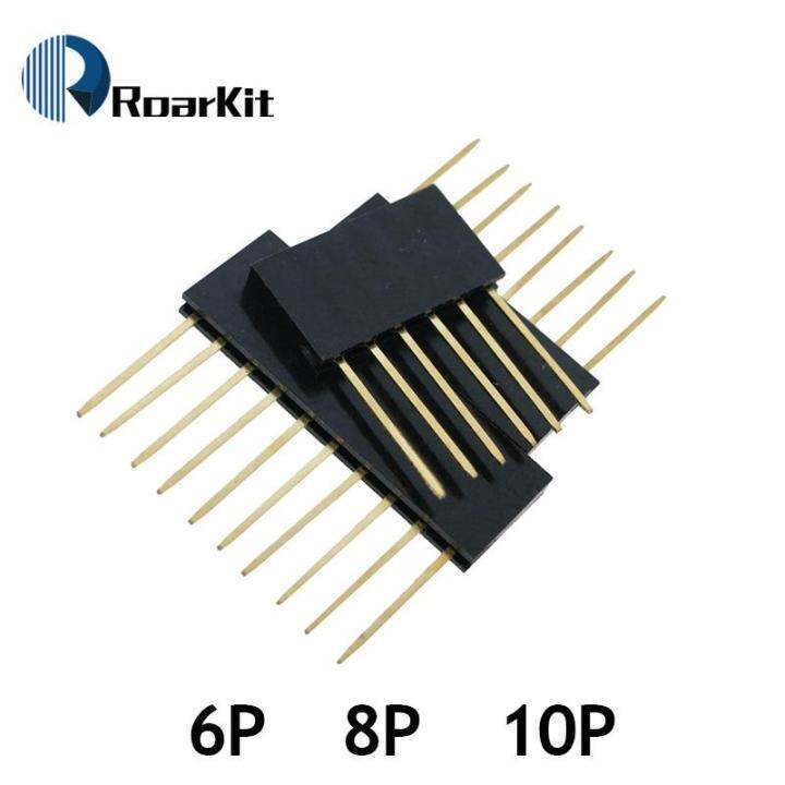30PCS 2.54MM 6Pin 8Pin 10Pin 10MM Long Needle Female Header Strip ...
