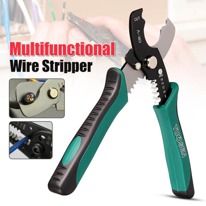 Multi Tool 8 Wire Stripper Cable Cutting Scissor Stripping Pliers ...