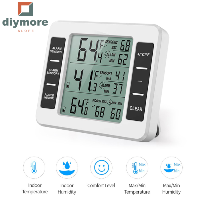 Fridge Thermometer Digital Digital LCD Thermometer Temperature Monitor ...