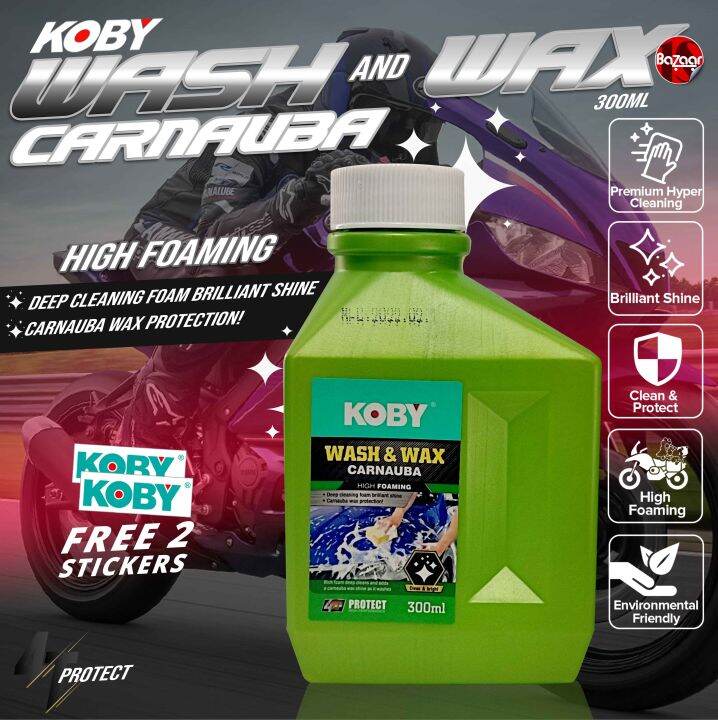 KOBY WASH AND WAX CARNAUBA 300ML FOR MOTOR | Lazada PH