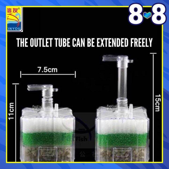 XINYOU Aquarium ikan Corner Filter Air Driven With Multi-Layer Bio ...