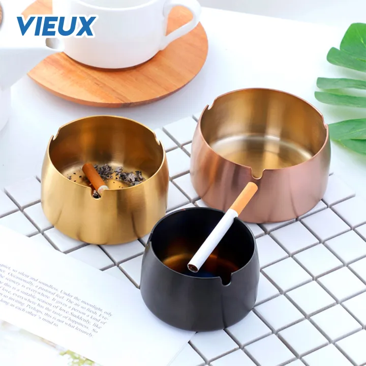 asbak rokok stainless / tempat putung rokok / ashtray stainless color ...
