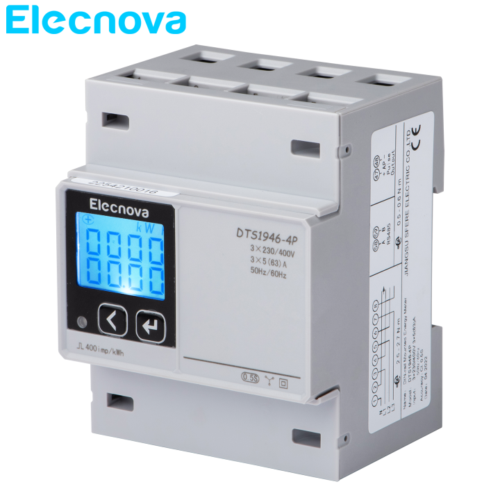 DTS1946-4P Electric KWh Energy Power Meter 3 Phase RS485 Multimeter DIN ...