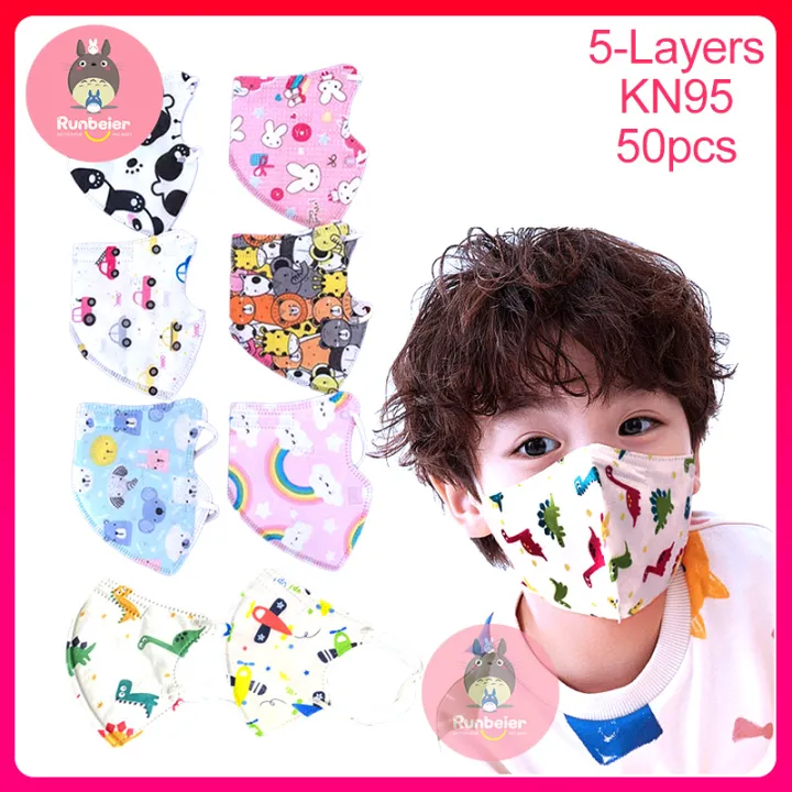 Runbeier 10Pcs KN95 5D Mask for Kids face mask 5D Protective mask High ...