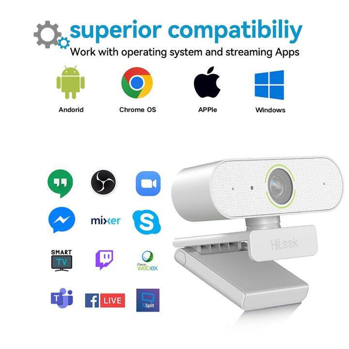 Hilook Camera With Microphone Usb Web Cam For Pc 1080P HD 30Fps Black ...