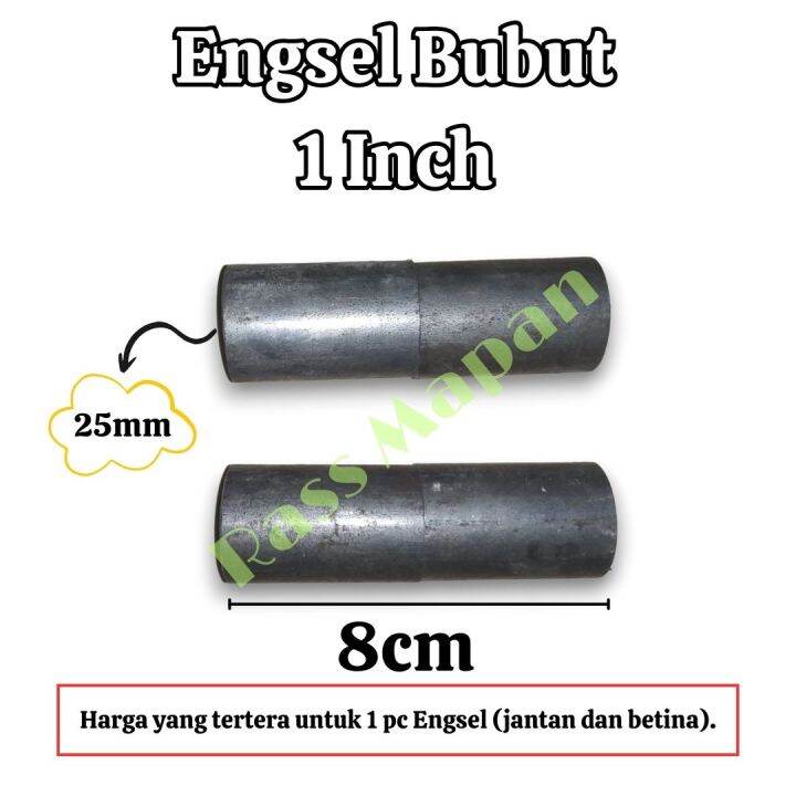Engsel Bubut Besi AS / Engsel Pintu Pagar Besi Rumah Ukuran 1 Inch ...