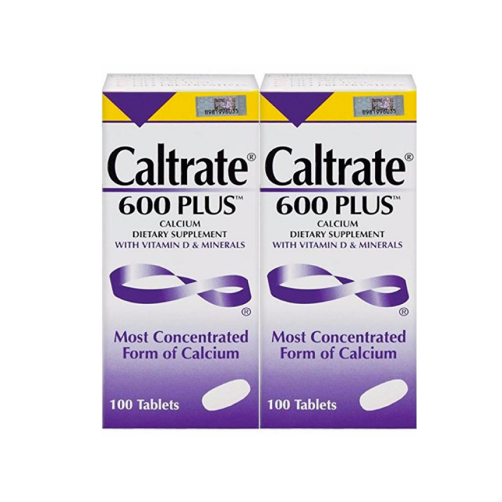Caltrate 600 Plus Twin Pack 100's x 2 (Calcium Health Supplement with ...