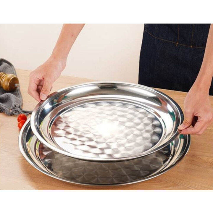 Stainless Steel Round Tray / Serving Round Tray / Dulang Talam Bulat ...