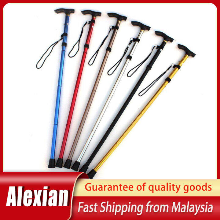 Foldable Hiking Pole Ultralight 4-Section Adjustable Folding Cane ...