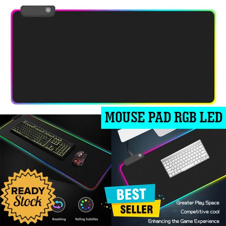Gaming Mouse Pad Glowing RGB LED High Precision 300x780x4mm Tatakan ...