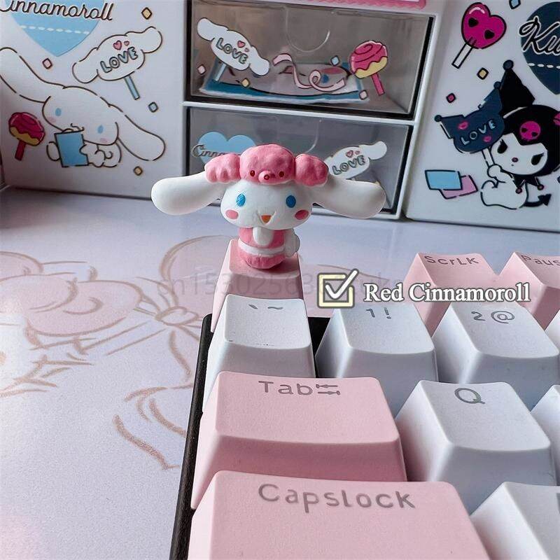 Sanrio Kawaii Cinnamorol Keycaps Mechanical Keyboard Caps Hello Kitty ...