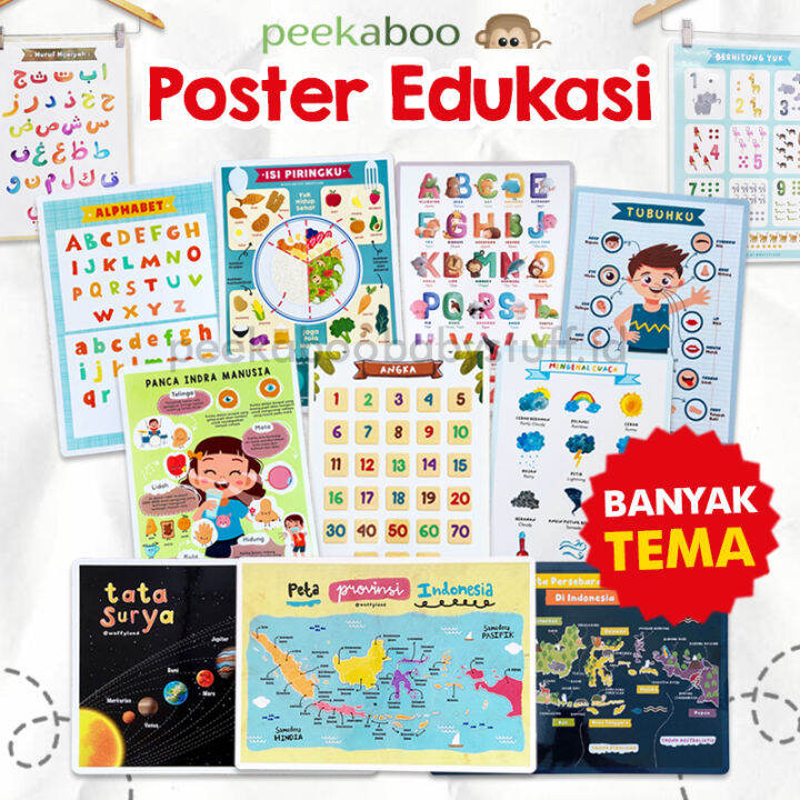 Poster Anak/Poster Anak Edukasi Belajar/Flash Card Huruf Hewan Hijaiyah ...