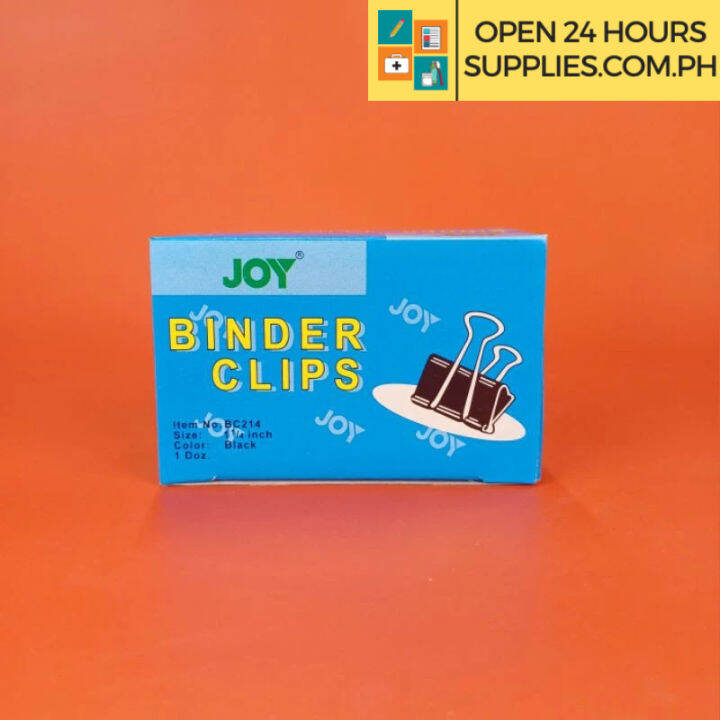 Joy Office Study Binder Clips -1 Inch And 1 1/4 Size - 12 Pcs. Per Box ...
