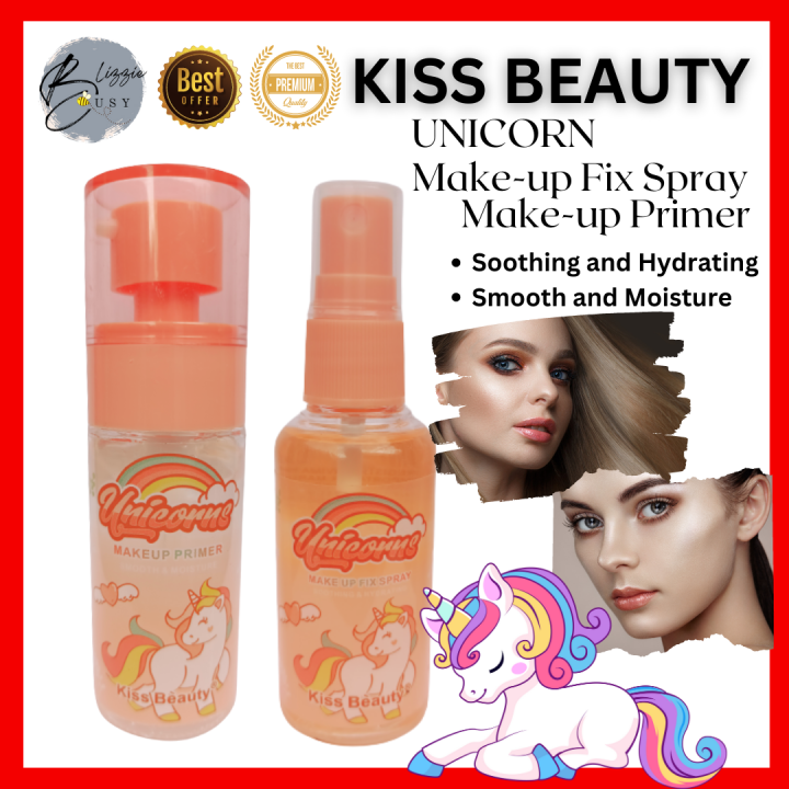 Kiss Beauty Unicorns Make-up Face Primer Smooth And Moisture| Unicorn Make-up Fix Spray Soothing ...