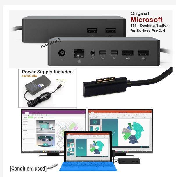Original Surface Pro 3, 4 surface 2 1661 Dock Docking Station with ...