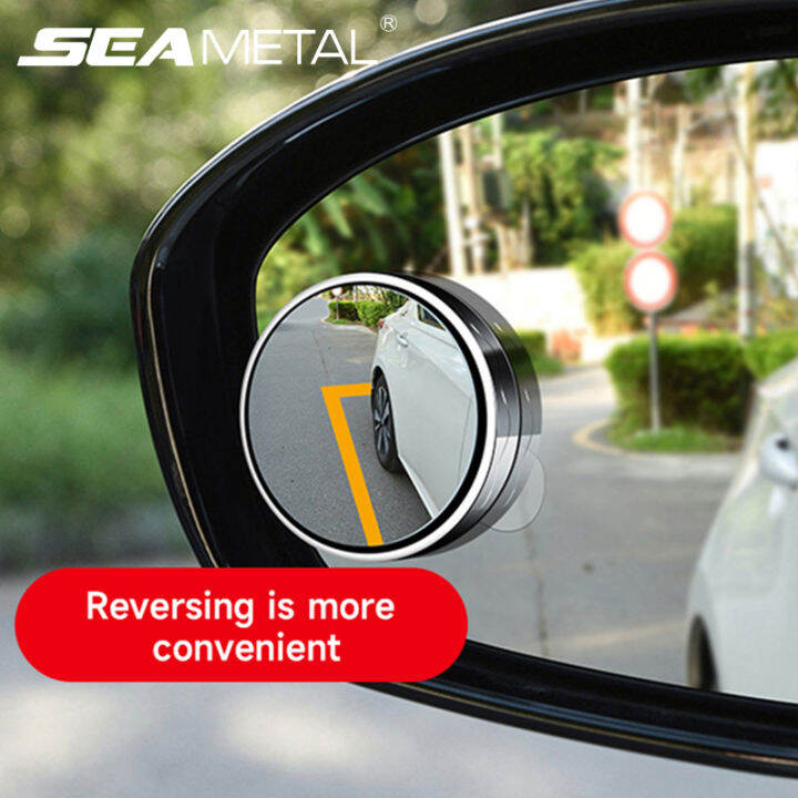 2pcs Reversing Small Round Mirror Auto Rearview Mirror 360 Degree Blind ...