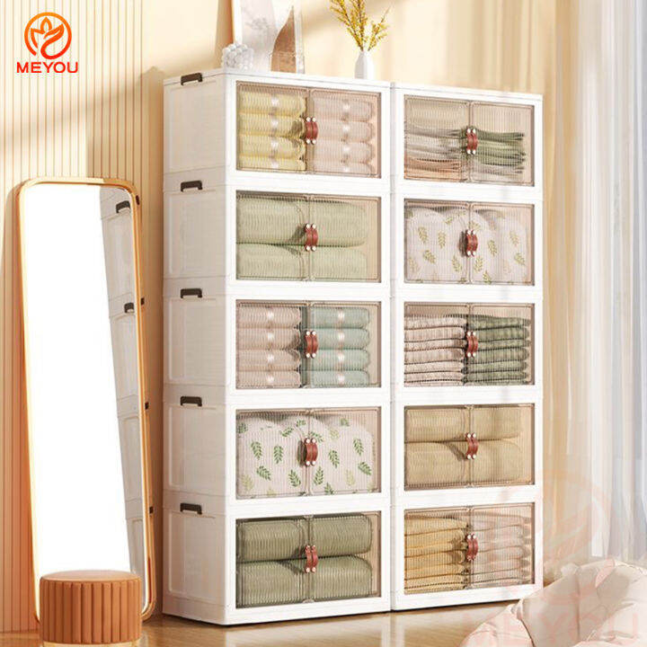 transparent cabinet durabox organizer home storage cabinet foldable ...