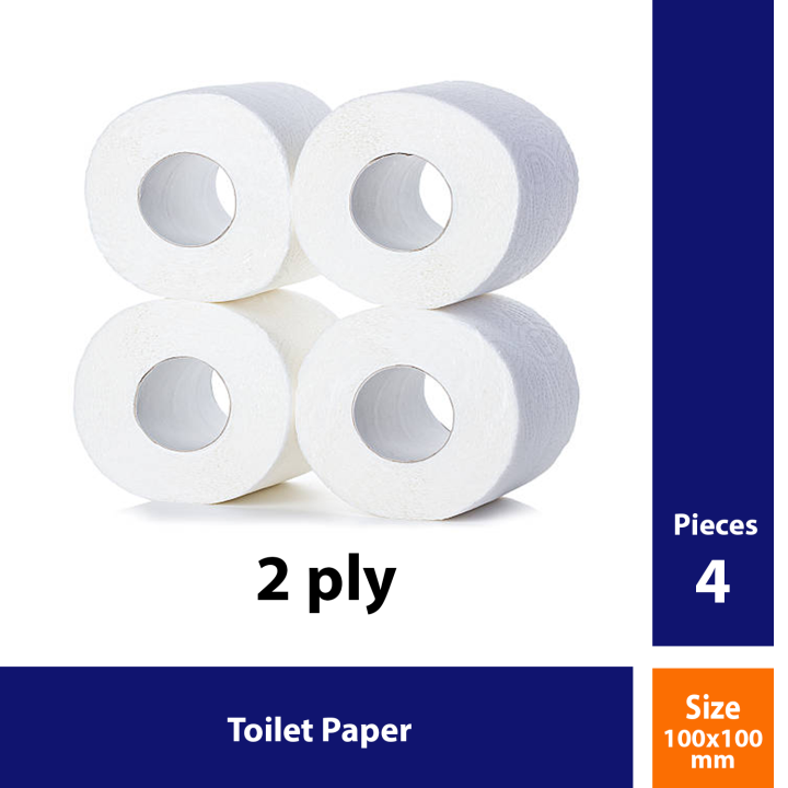 YMS Set Of 4 2Ply Soft&Comfortable Bathroom Tissue Toilet Paper Roll ...