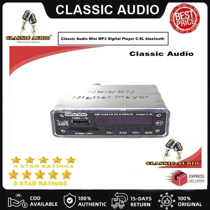 Classic Audio Mini MP3 Digital Player C-8L Bluetooth FM radio USB SD ...
