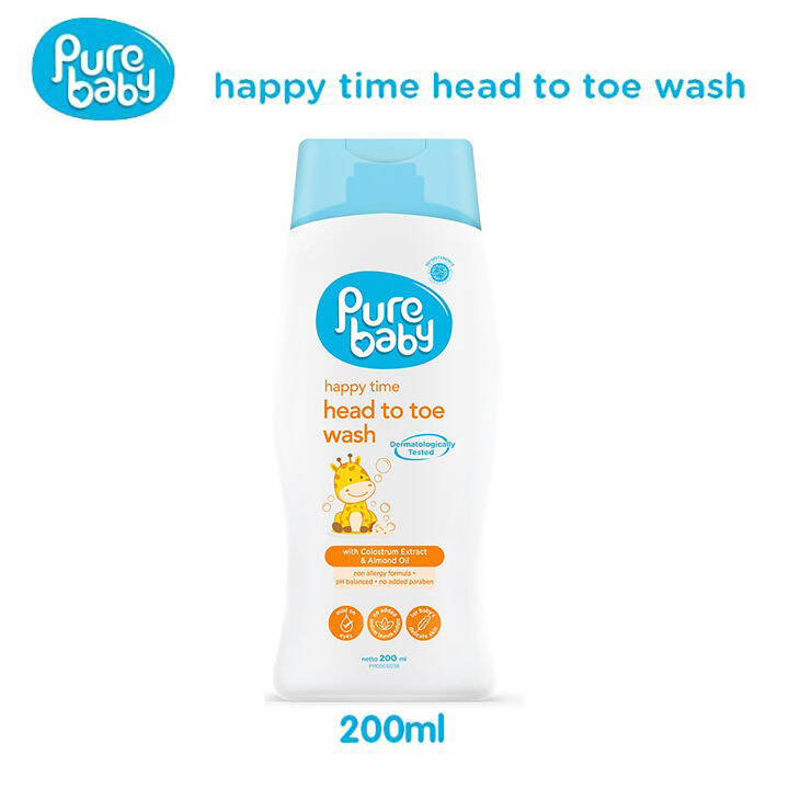 Sabun Cair Bayi - Pure Baby Head To Toe Wash 200ml Happy Time - Kids ...