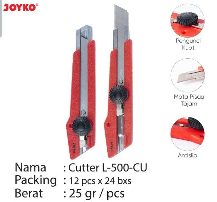 Cutter JOYKO Besar SATUAN L-500 Ukuran Knife Warna Barang Pengukir ...