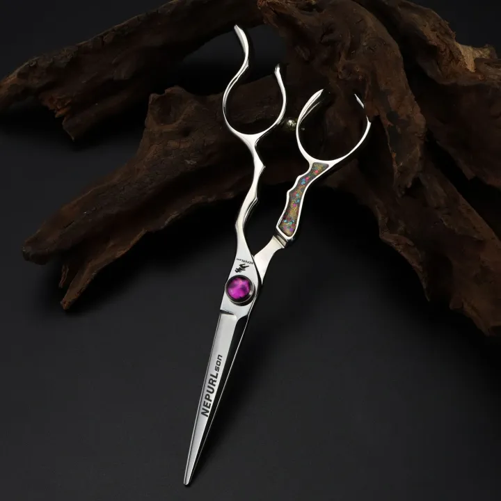 LD105/6 inch notched handle barber scissor flat scissor bangs scissor ...